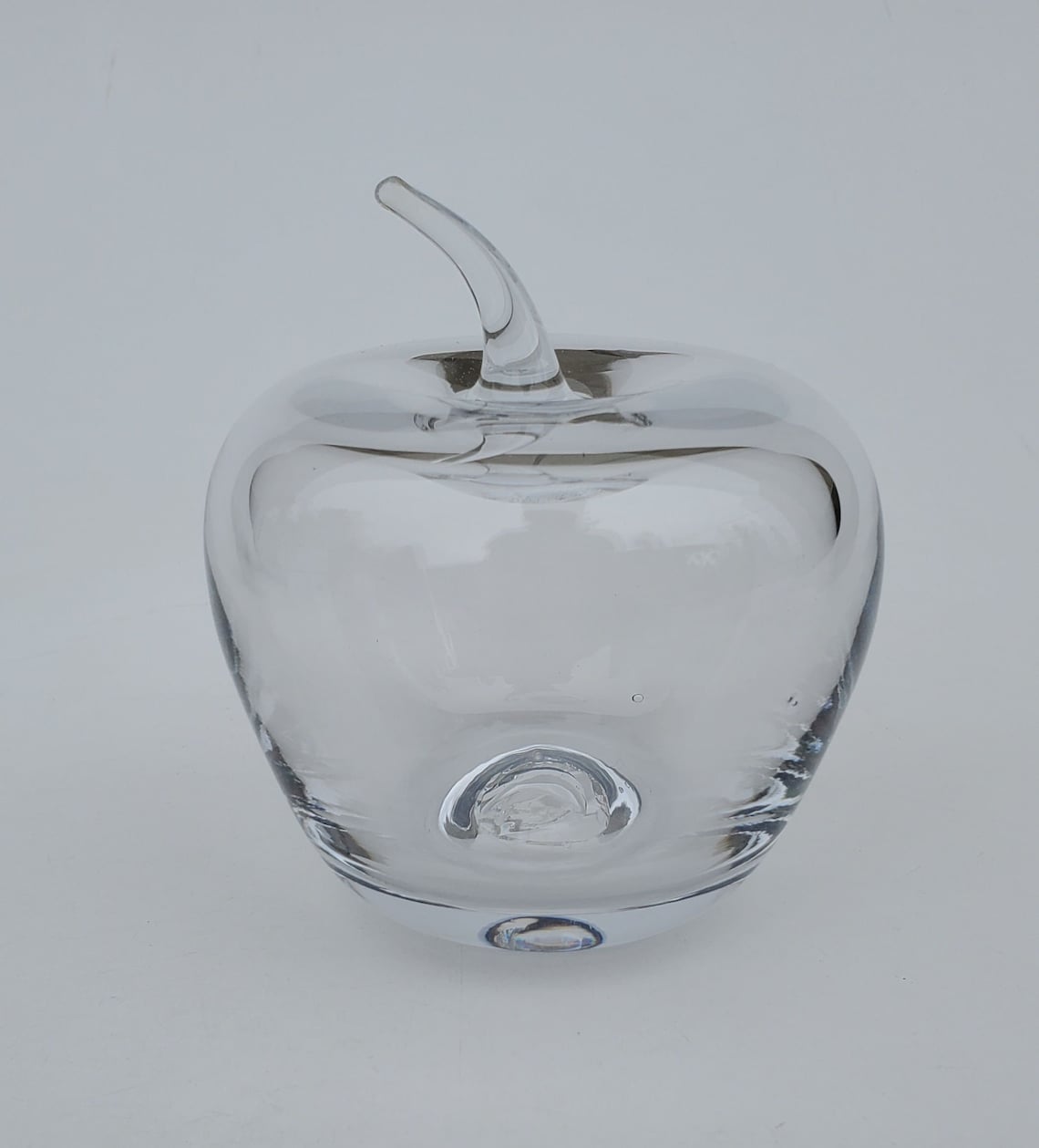 Blenko Art Glass Hand Blown Apple Large Clear Glass Long - Etsy