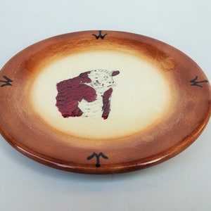 Western Style Cattle Plate Heifer Cow Motif W Cattle Brand Logo Border ...
