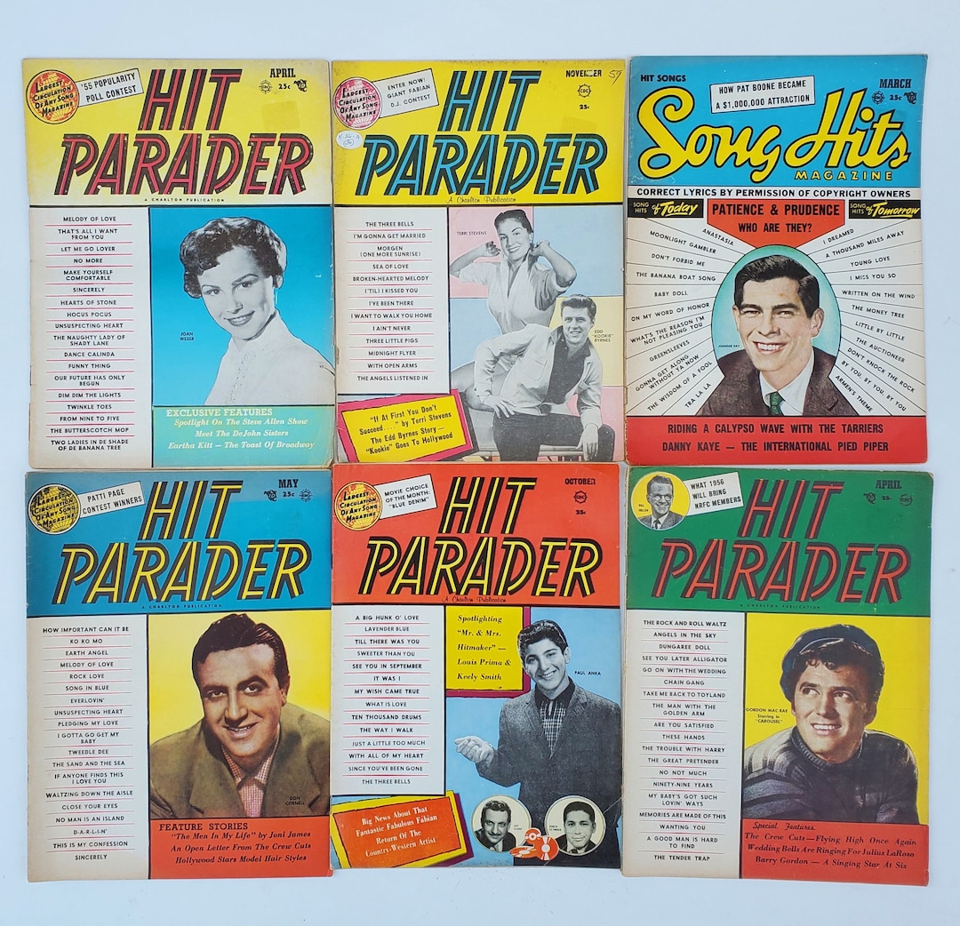 10 Vintage Hit Parader Hollywood Magazines 1955-1960 Judy Garland Paul ...