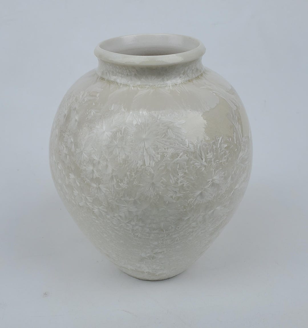 Sid Oakley North Carolina Studio Pottery Vase - White Crystalline Glaze ...