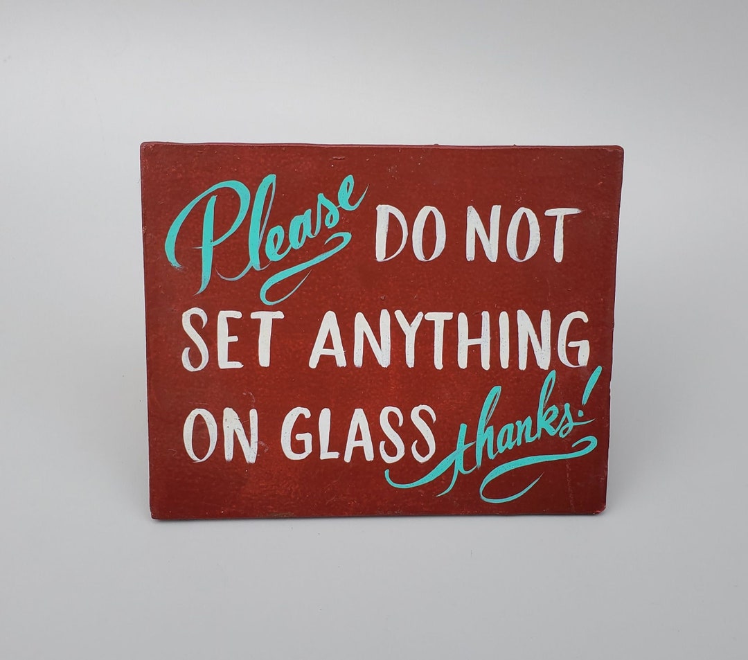 Wooden Retail Counter Top Store Display Trade Sign - Please Do Not Set ...