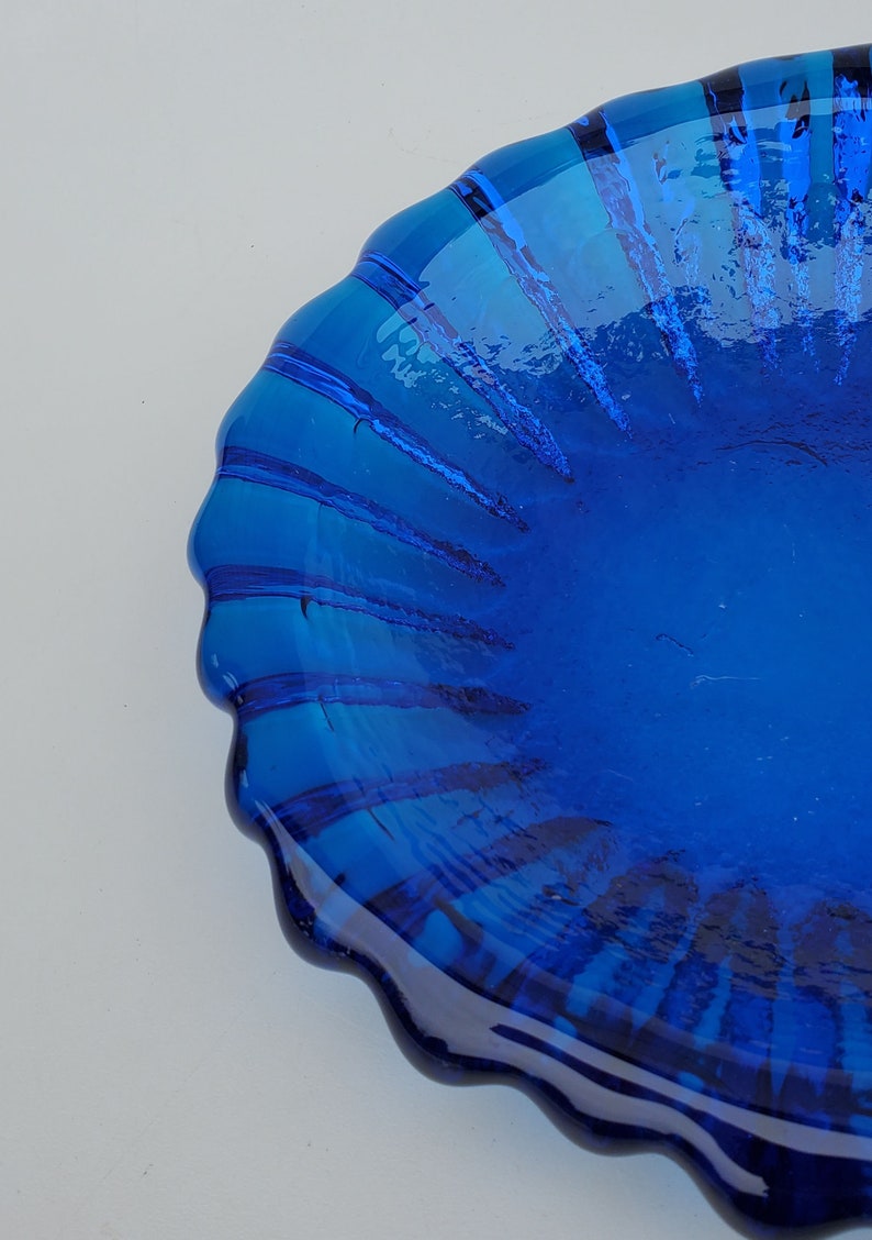 Blenko Glass Cobalt Blue Art Glass Bowl Model 6112-S - Etsy