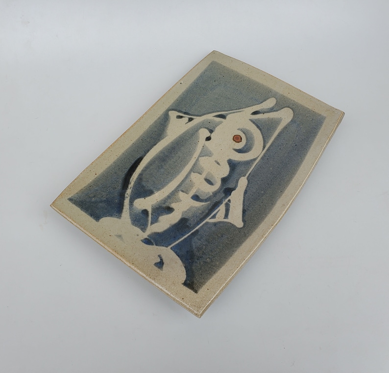 Eric Norstad Studio Pottery - Large Slab Built Tray - Hand Decorated ...