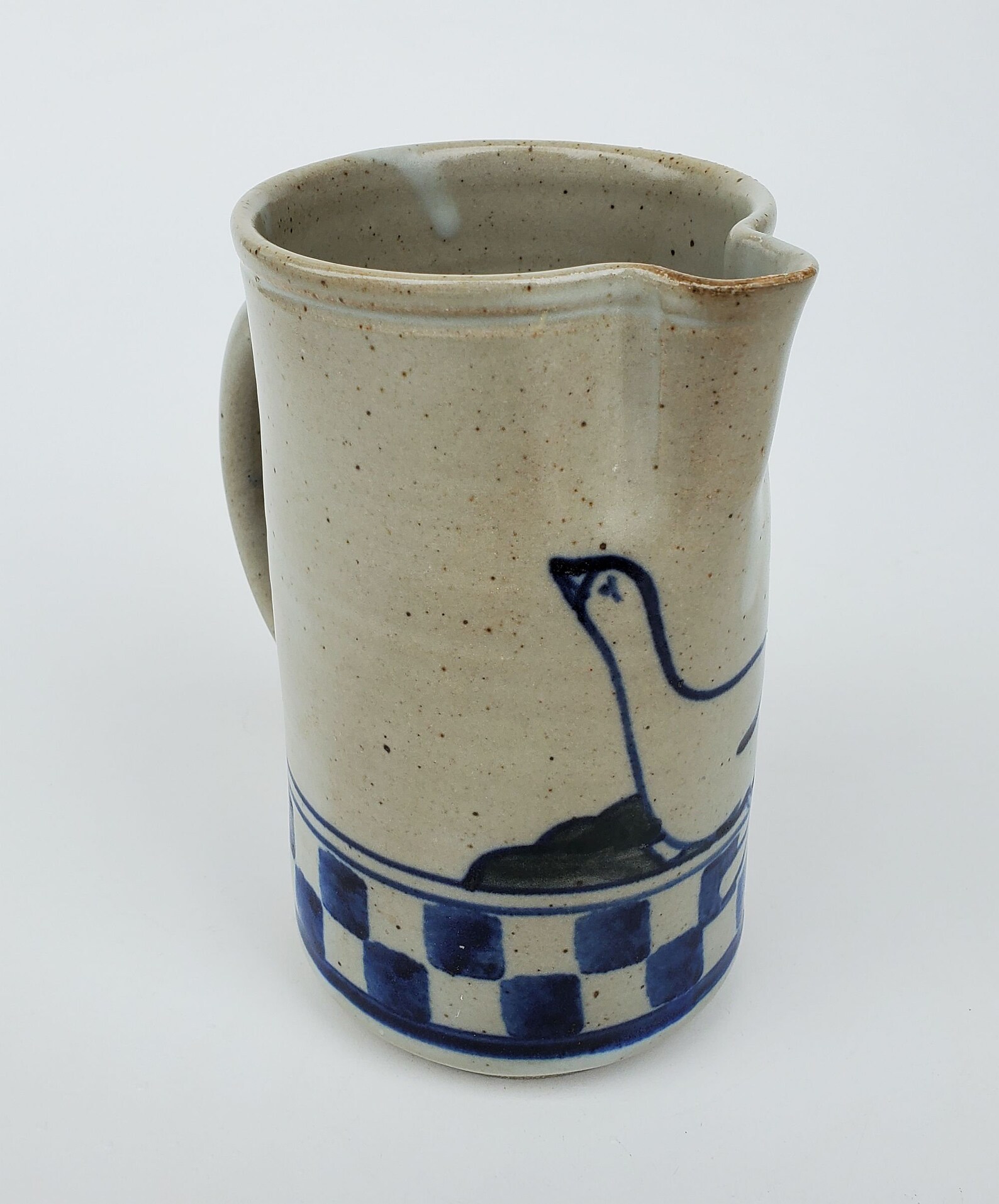 Debbie Dean Decorated Large Pitcher White Hand Painted Goose | Etsy