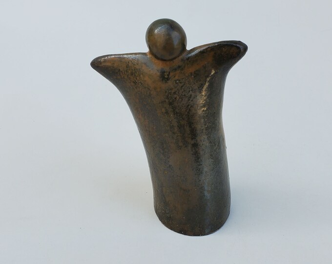Barb Hertel Oregon Studio Pottery Vase Guardian Angel Spirit Form Mid ...