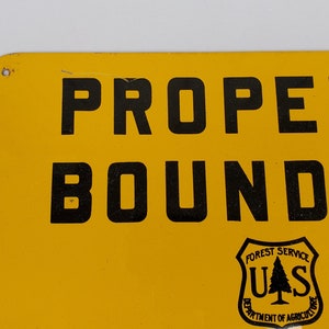National Forest Property Boundary Yellow Metal Forest Service Sign New ...