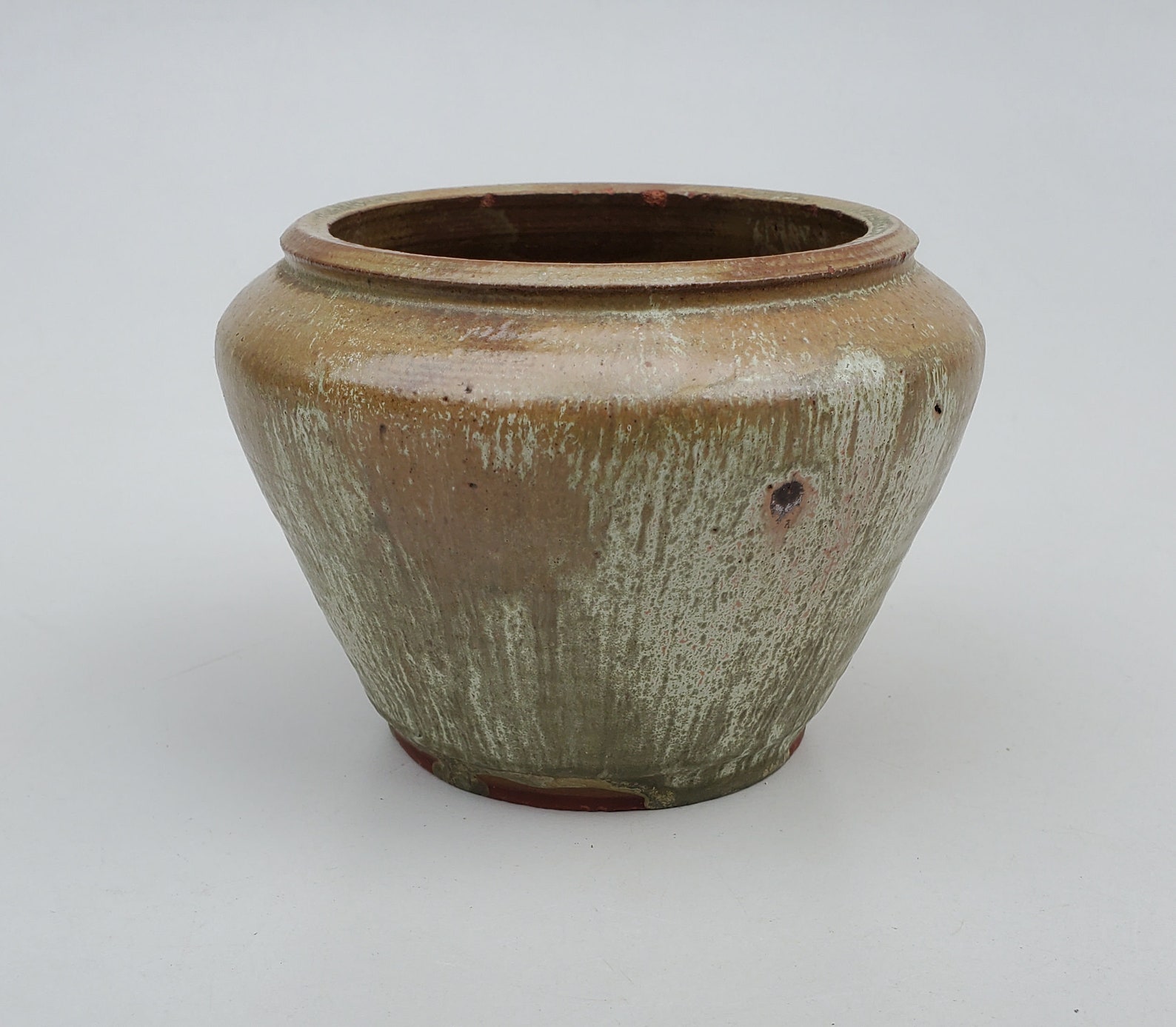 Early Dominican Sisters Folk Art Pottery Vase - Green Rutile Glaze ...