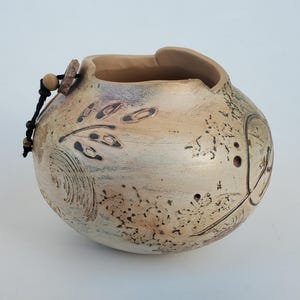 Steven Kaye Carved Southwestern Style Studio Pottery Vase - Beaded ...
