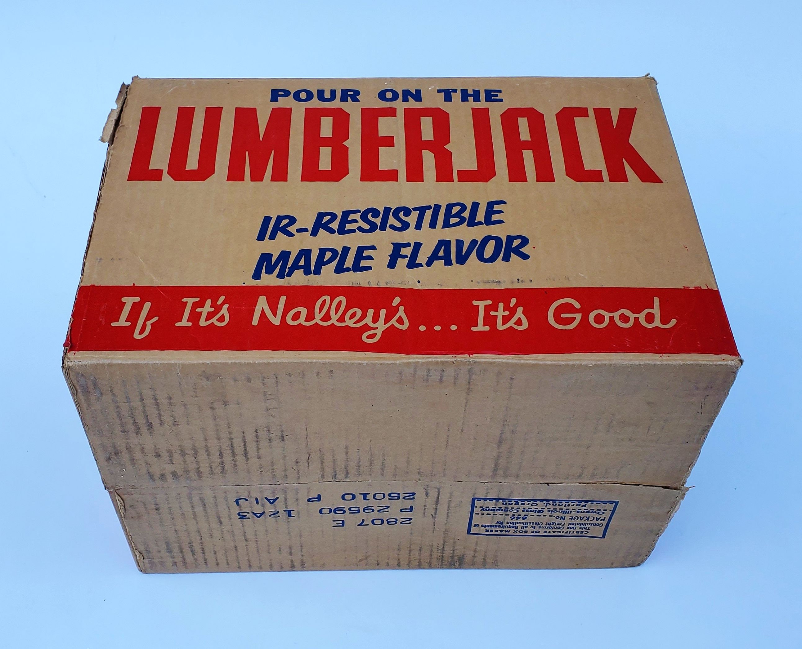 Vintage Nalley's Fine Foods Lumberjack Syrup Shipping Box - Tacoma ...