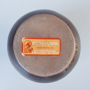 SDW Stoneware Designs West Pottery Vase - Wax Resist Abstract Design ...