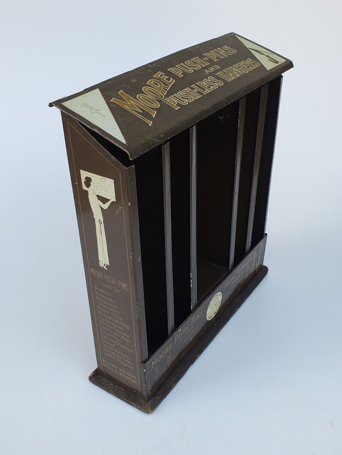 Antique Moore Push Pins Push Less Hangers Metal Retail - Etsy