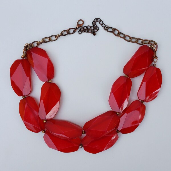 Red Lucite Necklace - Etsy