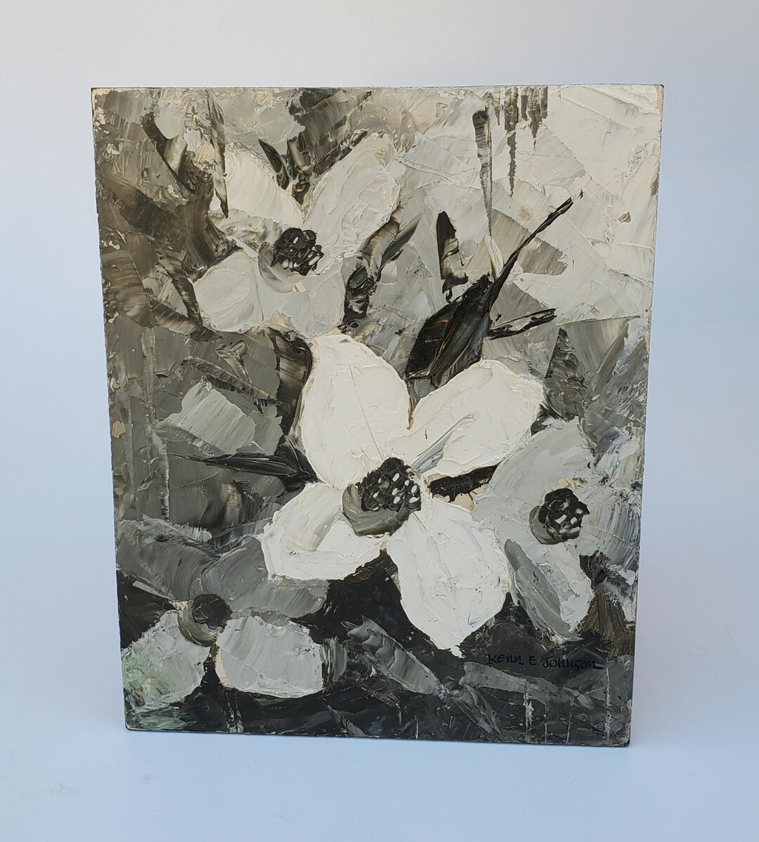 Kenn E. Johnson Listed Northwest Artist Oil Painting - White Dogwood ...