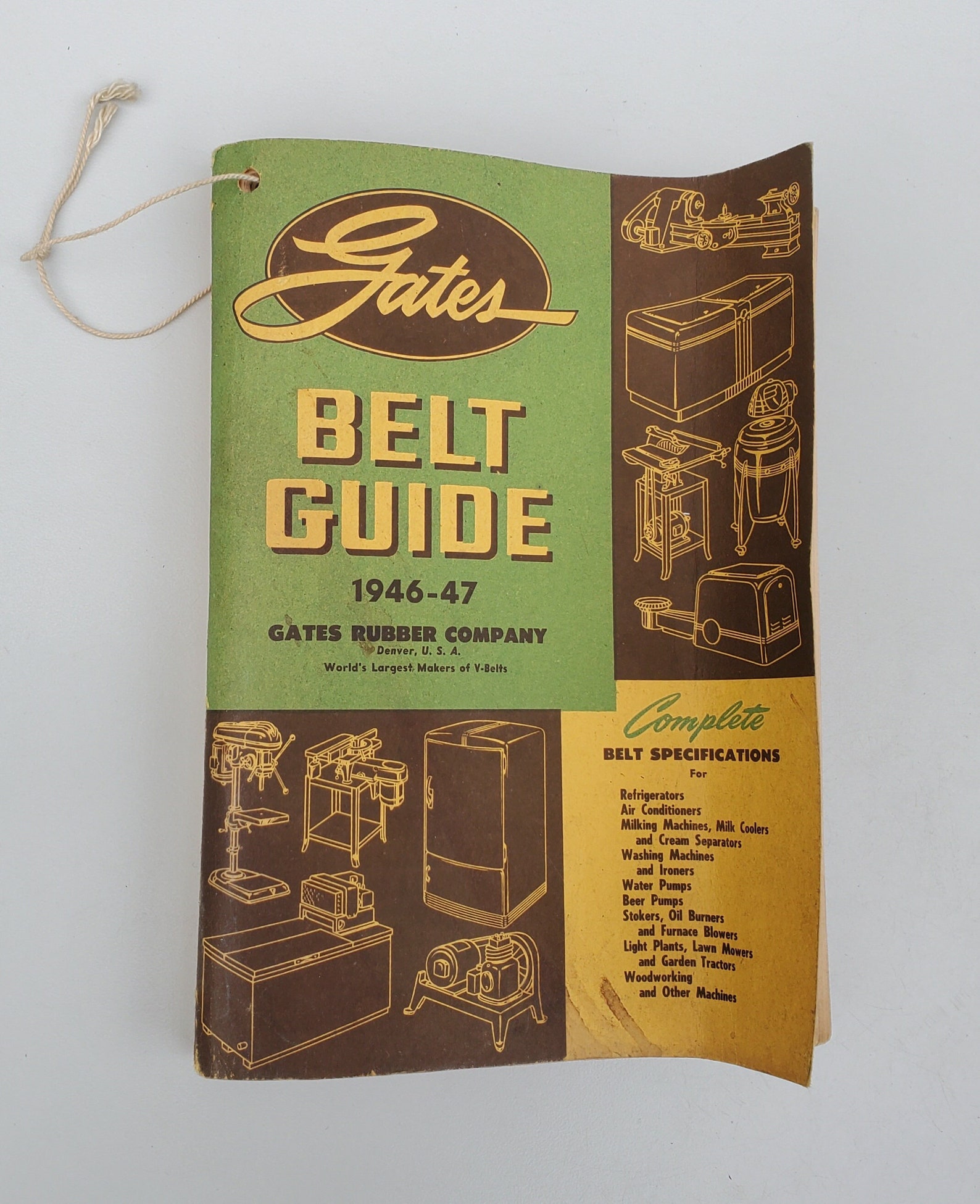 Gates Rubber Company V Belt Guide Catalog - 1946-1947 - Denver Co ...