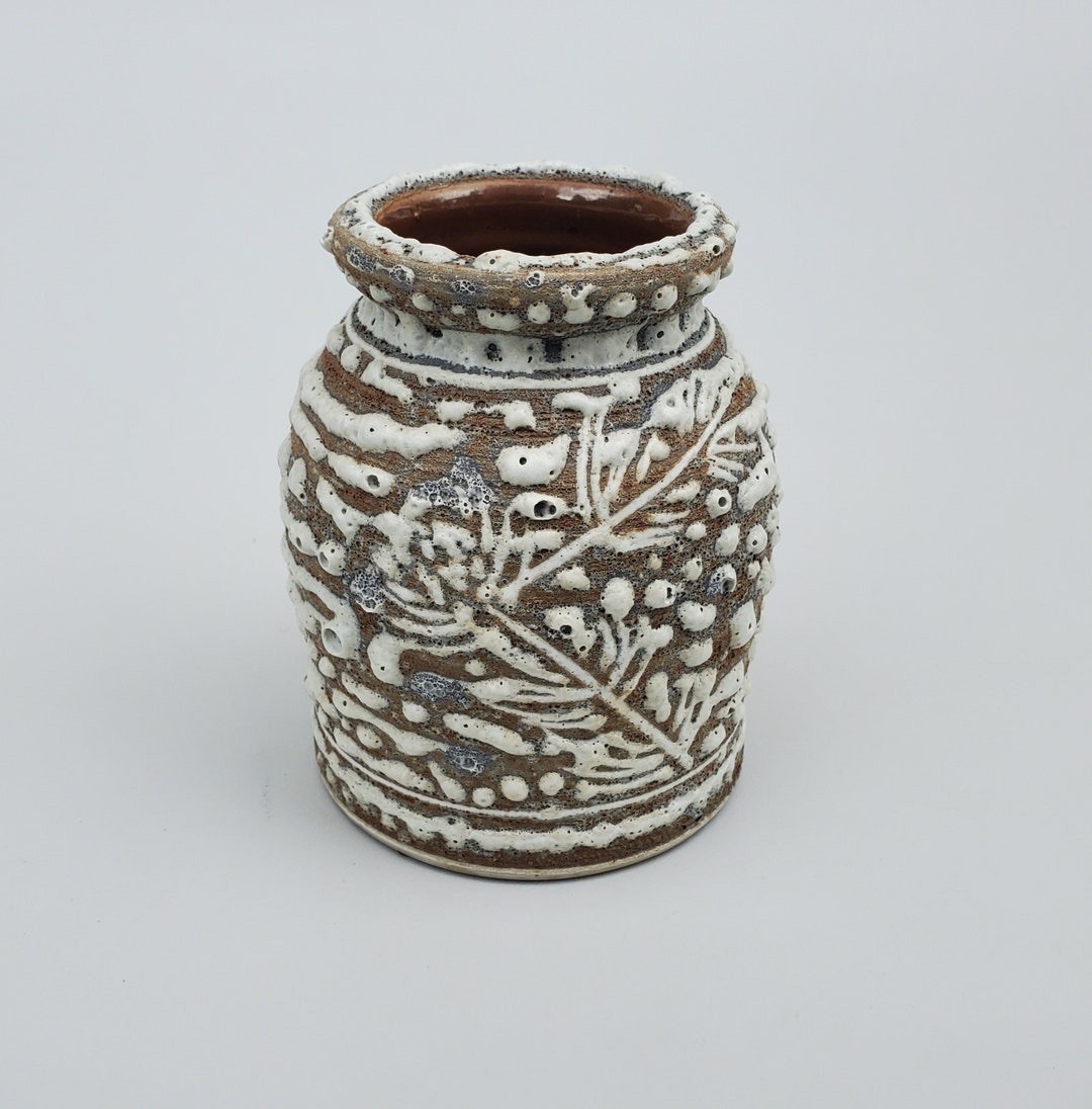 Louis Mideke Northwest Studio Pottery Vase - White Textured Glaze ...