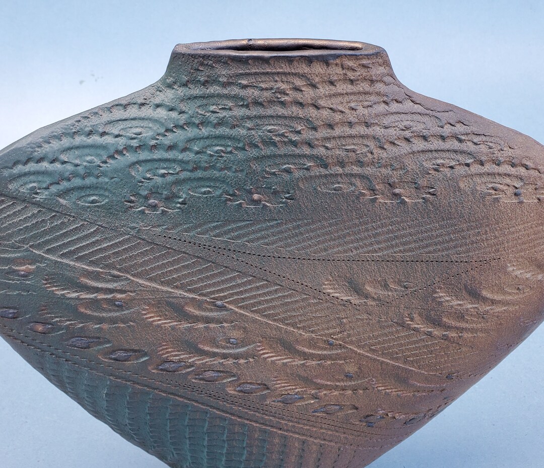 Mary Kuilema Hand Carved MCM Pottery Vase - Michigan Studio Pottery ...