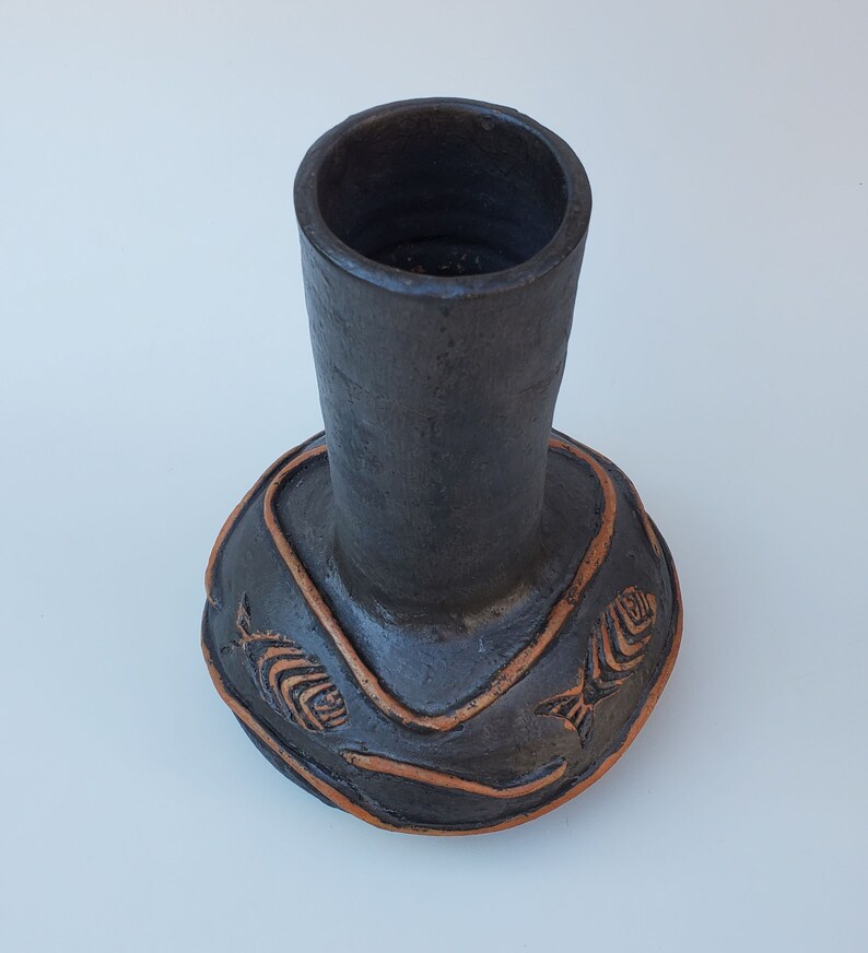 Colin Thorburn British Studio Pottery Vase- Large Vase With Raised Fish ...