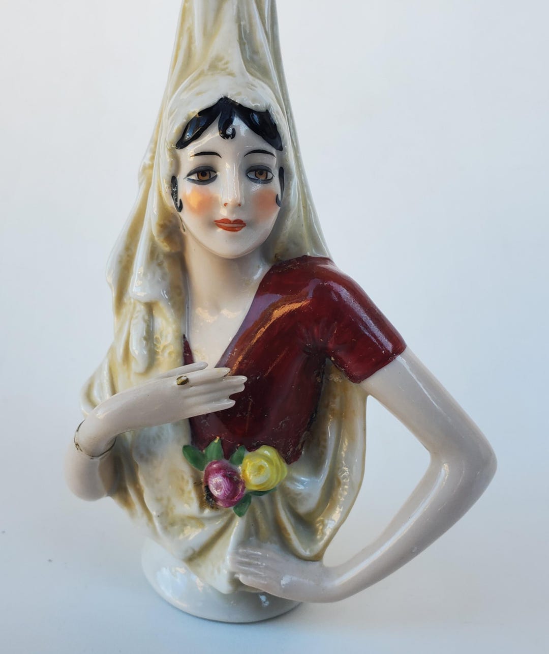 Antique Fasold and Stauch German Porcelain Pin Cushion Half Doll ...