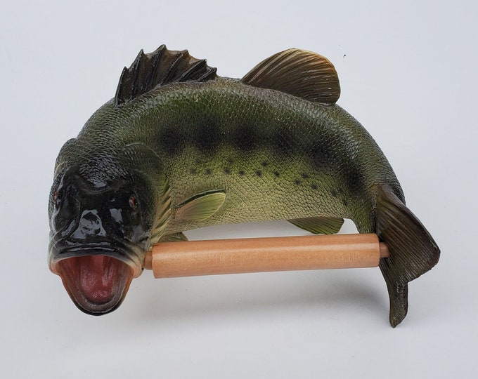 Largemouth Bass Wall Mounted Toilet Paper Holder - Mancave Fish Toilet ...