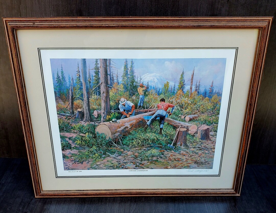 Fred Oldfield Cowboy Art Listed Northwest Artist Cascade Lumberjacks ...