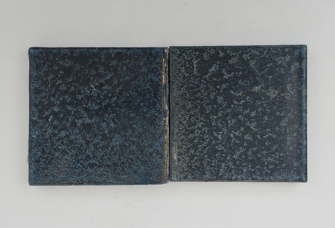 Early Strobl Arts and Crafts Era Pottery Tiles Curdled Blue | Etsy