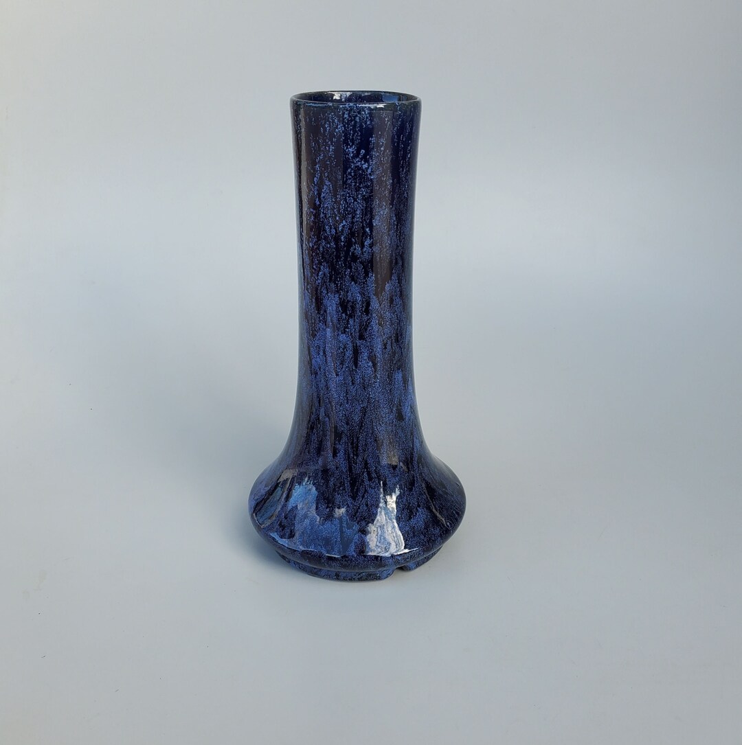 Brush Mccoy Blue Onyx Large Art Pottery Vase - Tapered Form - Frothy ...