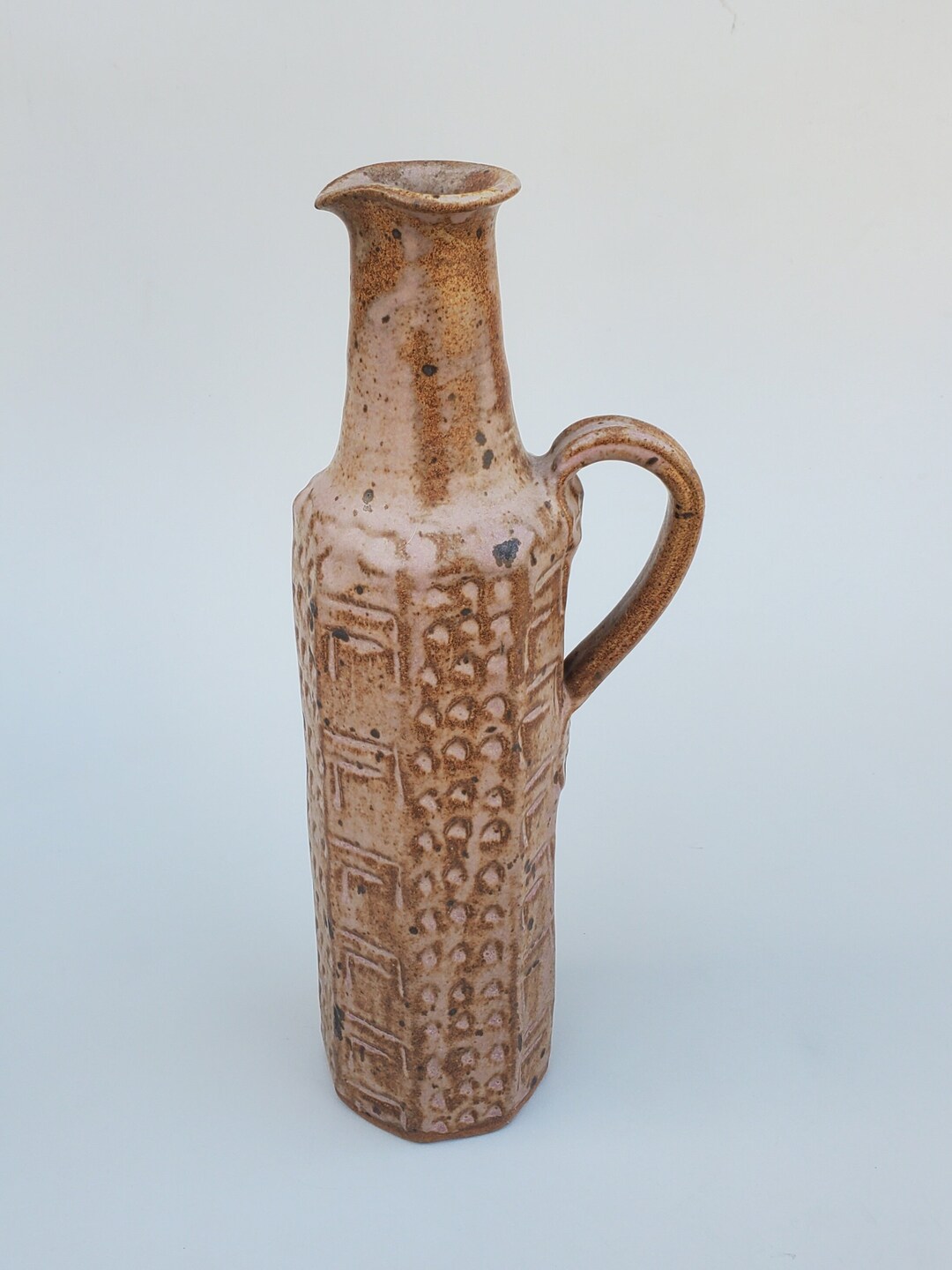 Alaska Studio Pottery - Large Hand Made Jug - Unique Stamped Surface ...