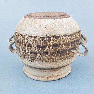 Mid Century Era Studio Pottery Large Covered Bowl - Two Large Loop ...