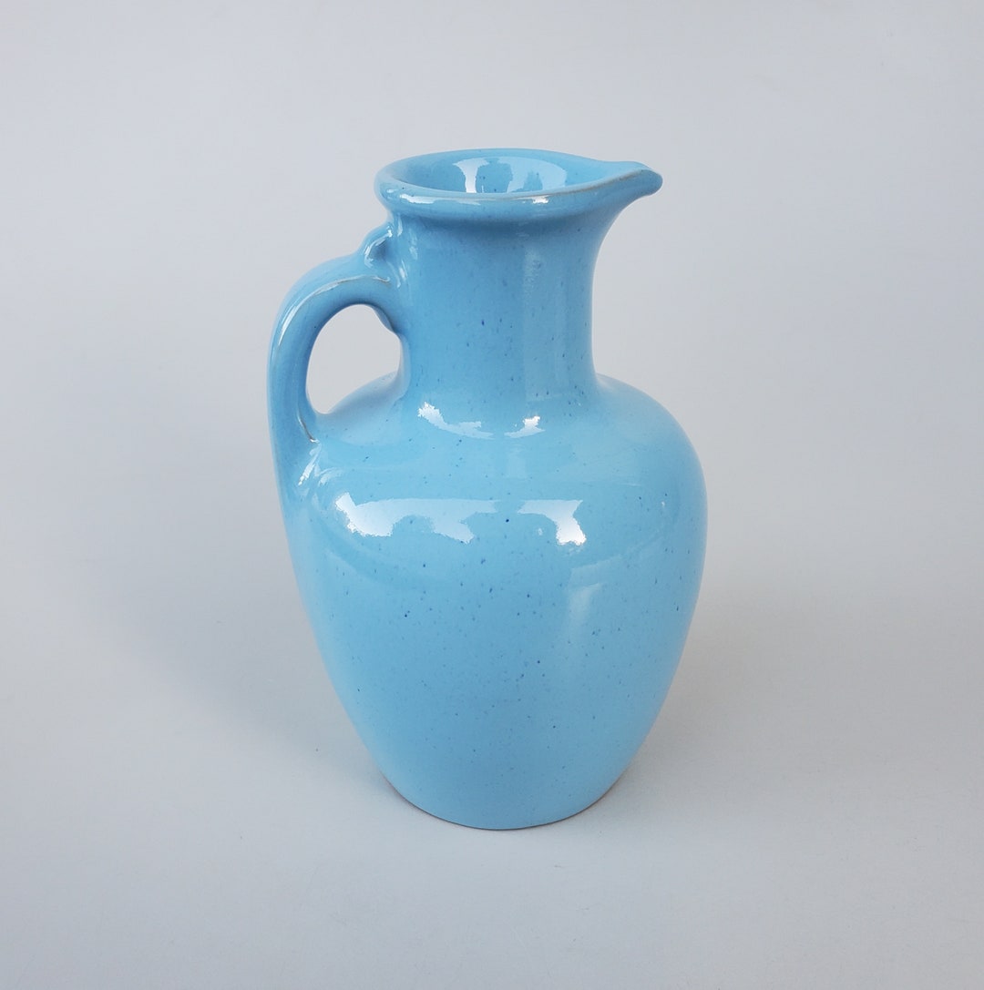 Frankoma Pottery Syrup Jug - Robin Egg Blue Glaze - Loop Handle Design ...