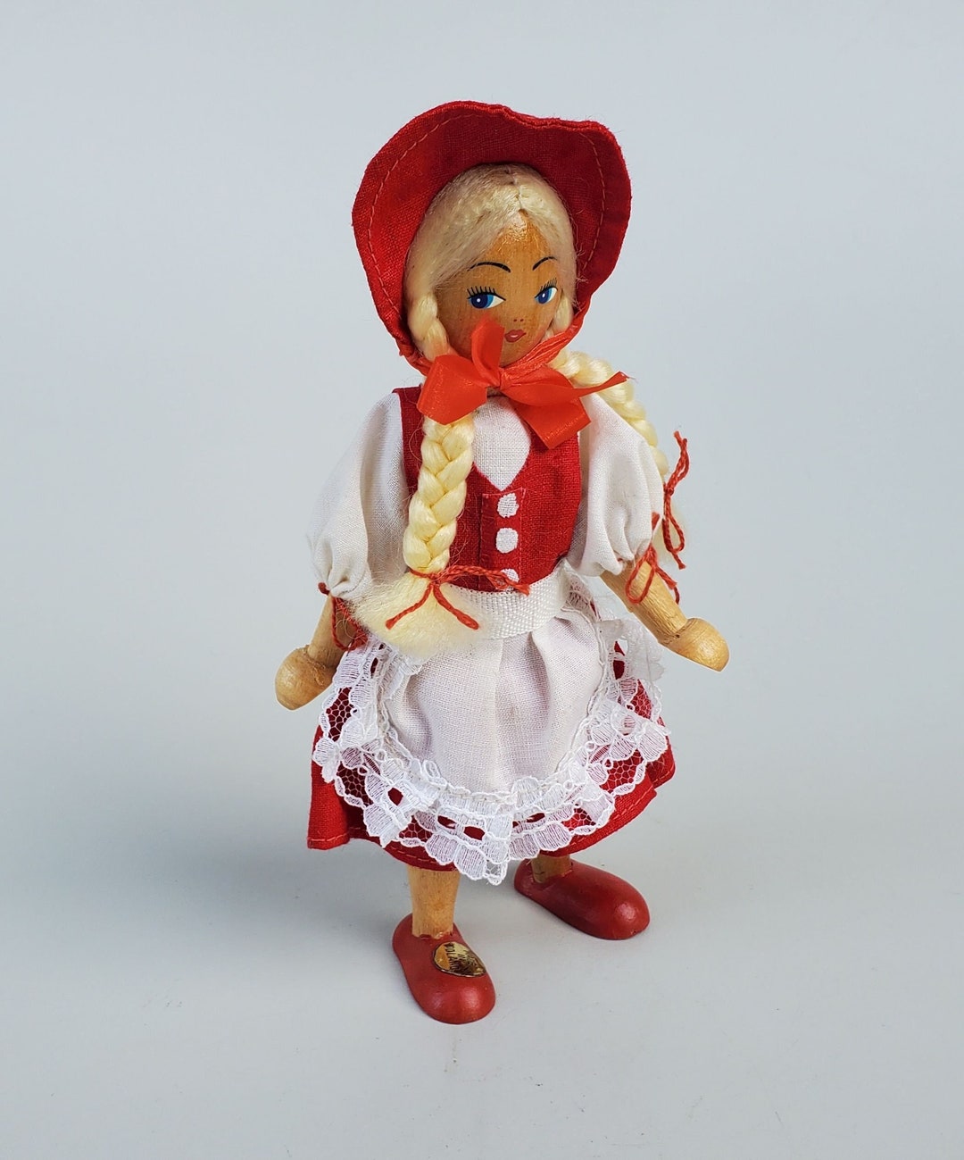 Vintage Made in Poland Wooden Jointed Doll - Long Blonde Pont Tail ...