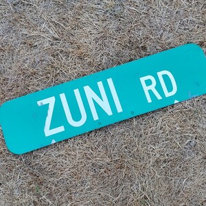 Vintage Street Sign - Zuni Rd - Green Metal Street Sign - Indian Theme ...