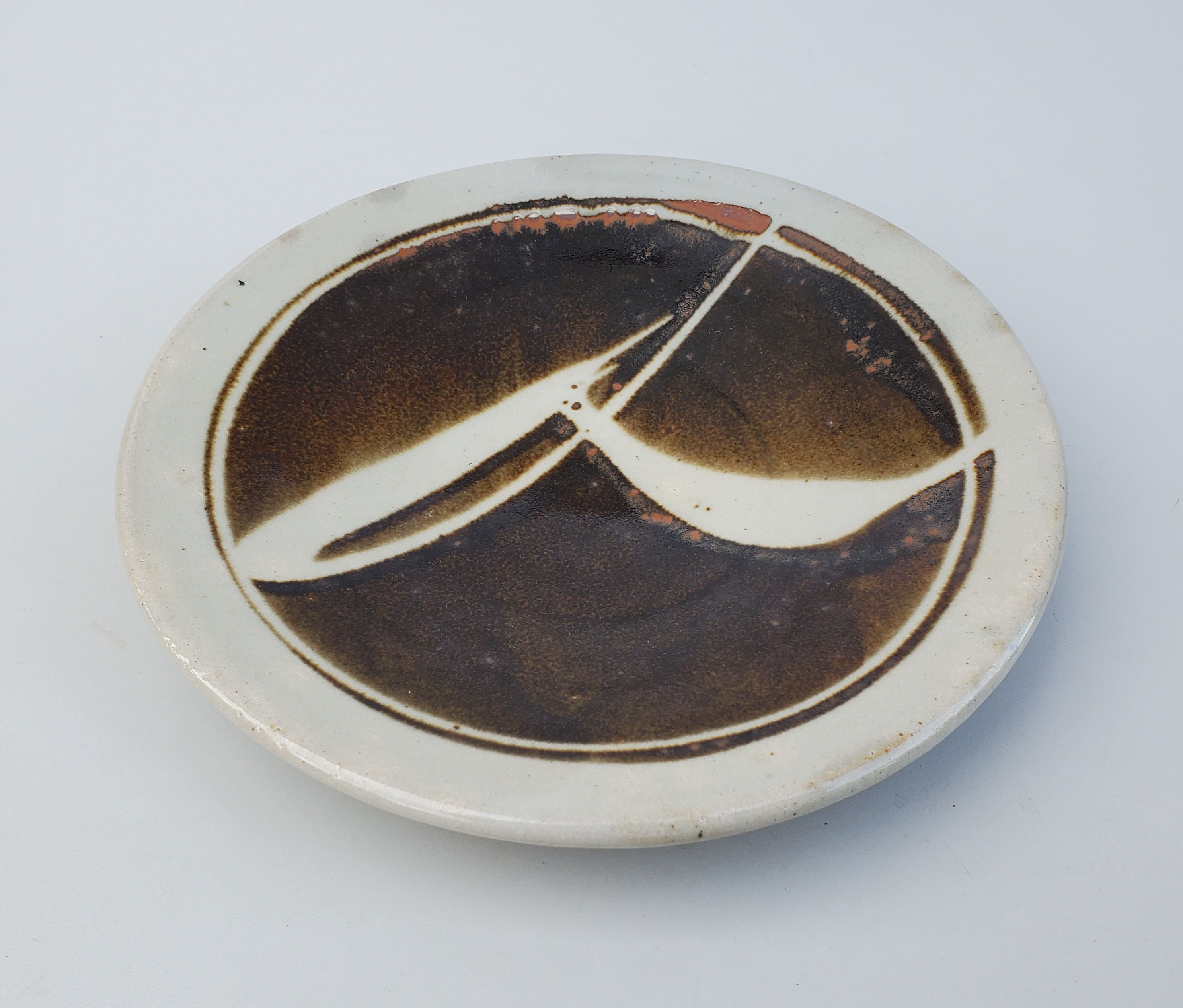 Eric Norstad Studio Pottery Decorated Leaf Plate - Asian Style Leaf ...