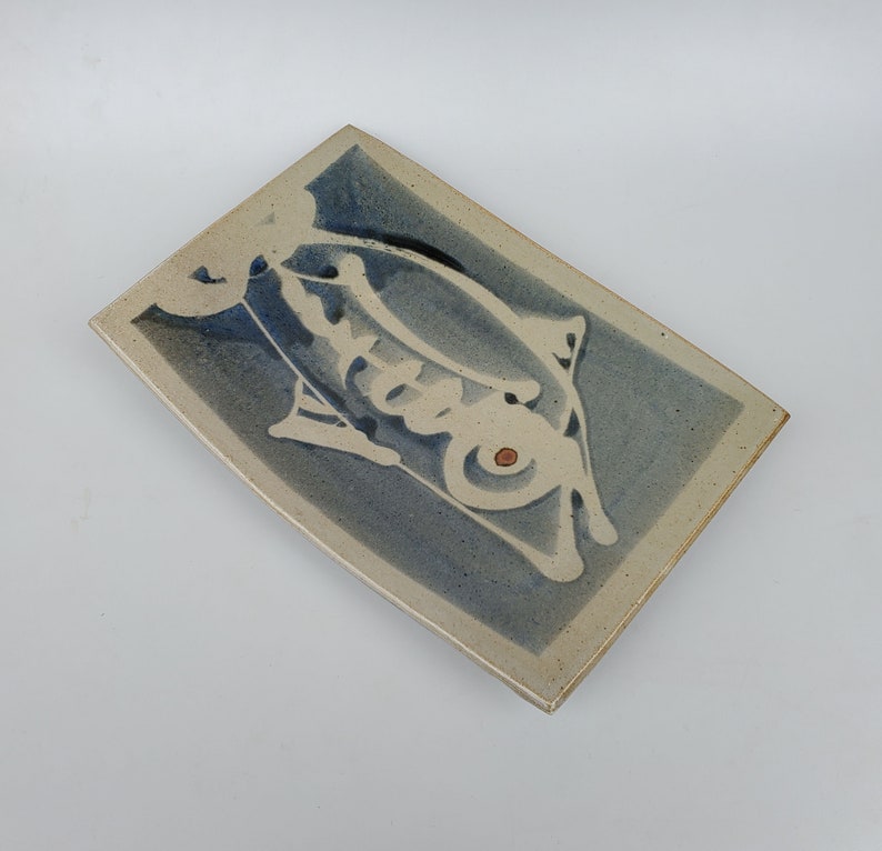 Eric Norstad Studio Pottery - Large Slab Built Tray - Hand Decorated ...
