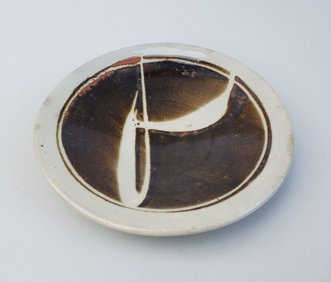 Eric Norstad Studio Pottery Decorated Leaf Plate - Asian Style Leaf ...