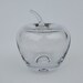 Blenko Art Glass Hand Blown Apple - Large Clear Glass Long Stem Apple ...