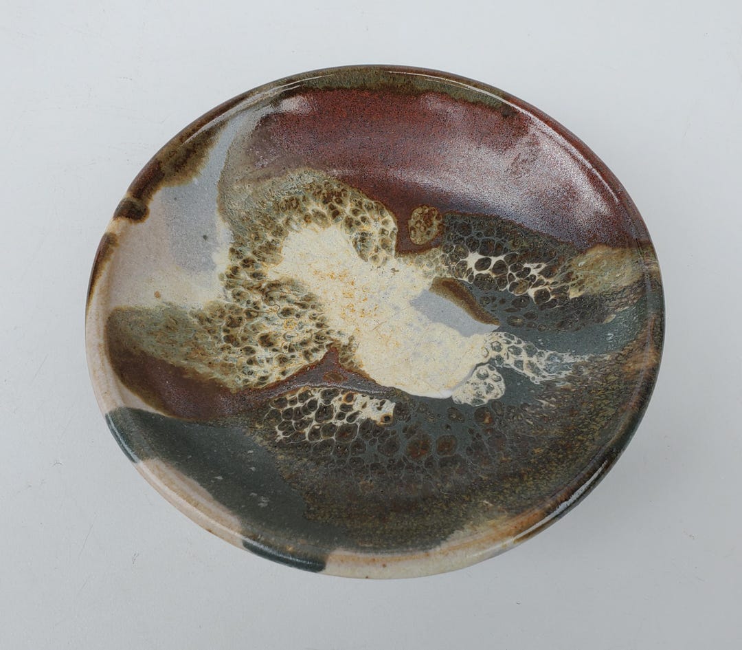 Betty and Nelson Mears Studio Pottery Bowl - Complex Drip Glaze Low ...
