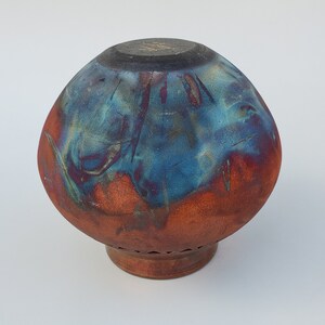 John Melkonian Raku Fired Art Pottery Vase Hand Carved Triangular ...