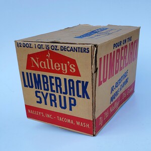 Vintage Nalley's Fine Foods Lumberjack Syrup Shipping Box - Tacoma ...