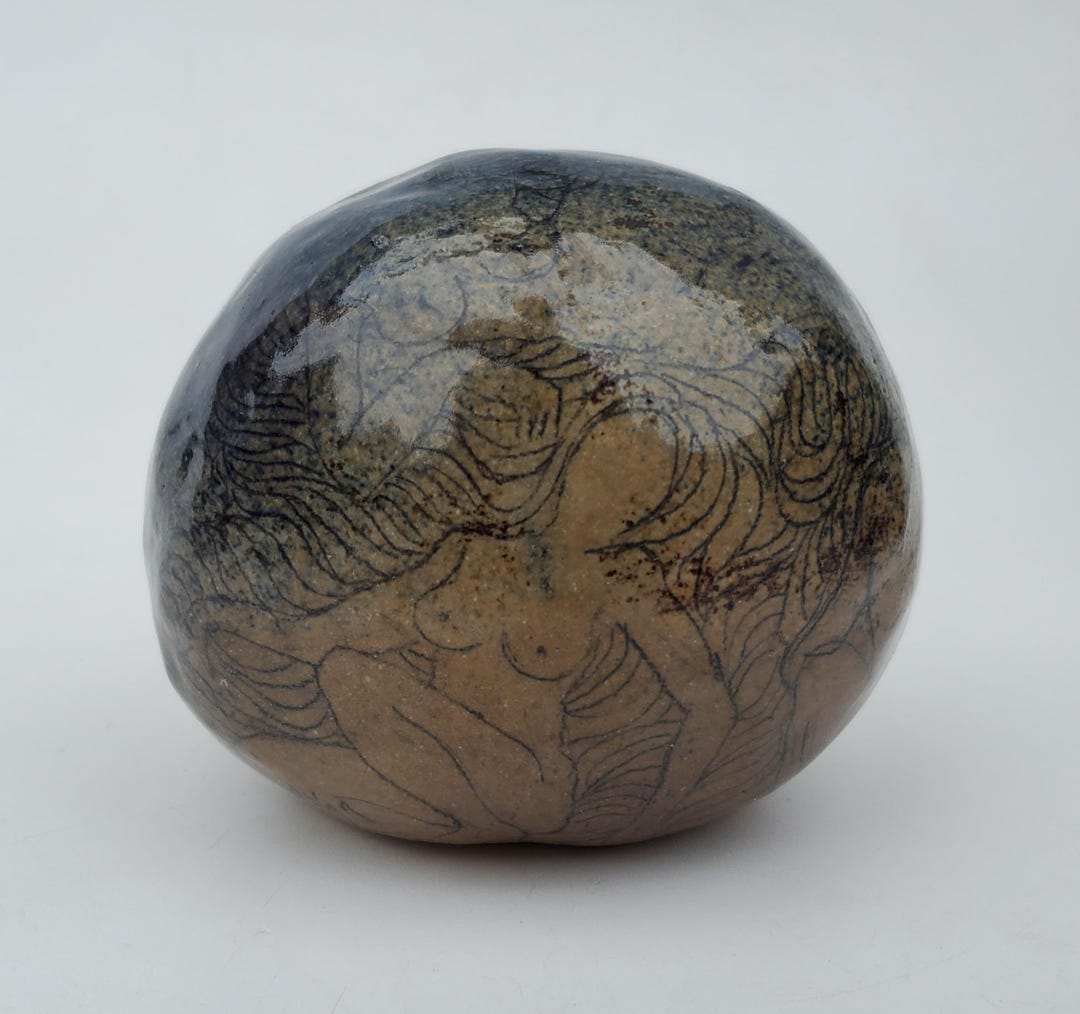 Charles Higa Hawaii Studio Potter Hand Decorated ORB Pottery Vase ...