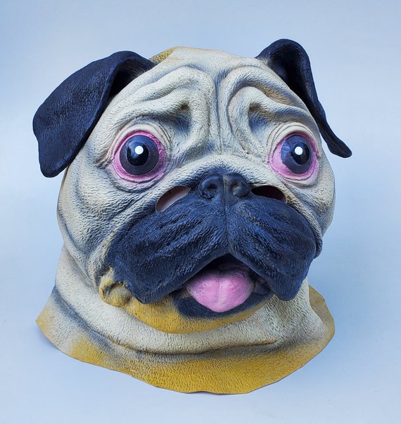 Large Pug Dog Halloween Mask - Latex Rubber - Nice De… - Gem