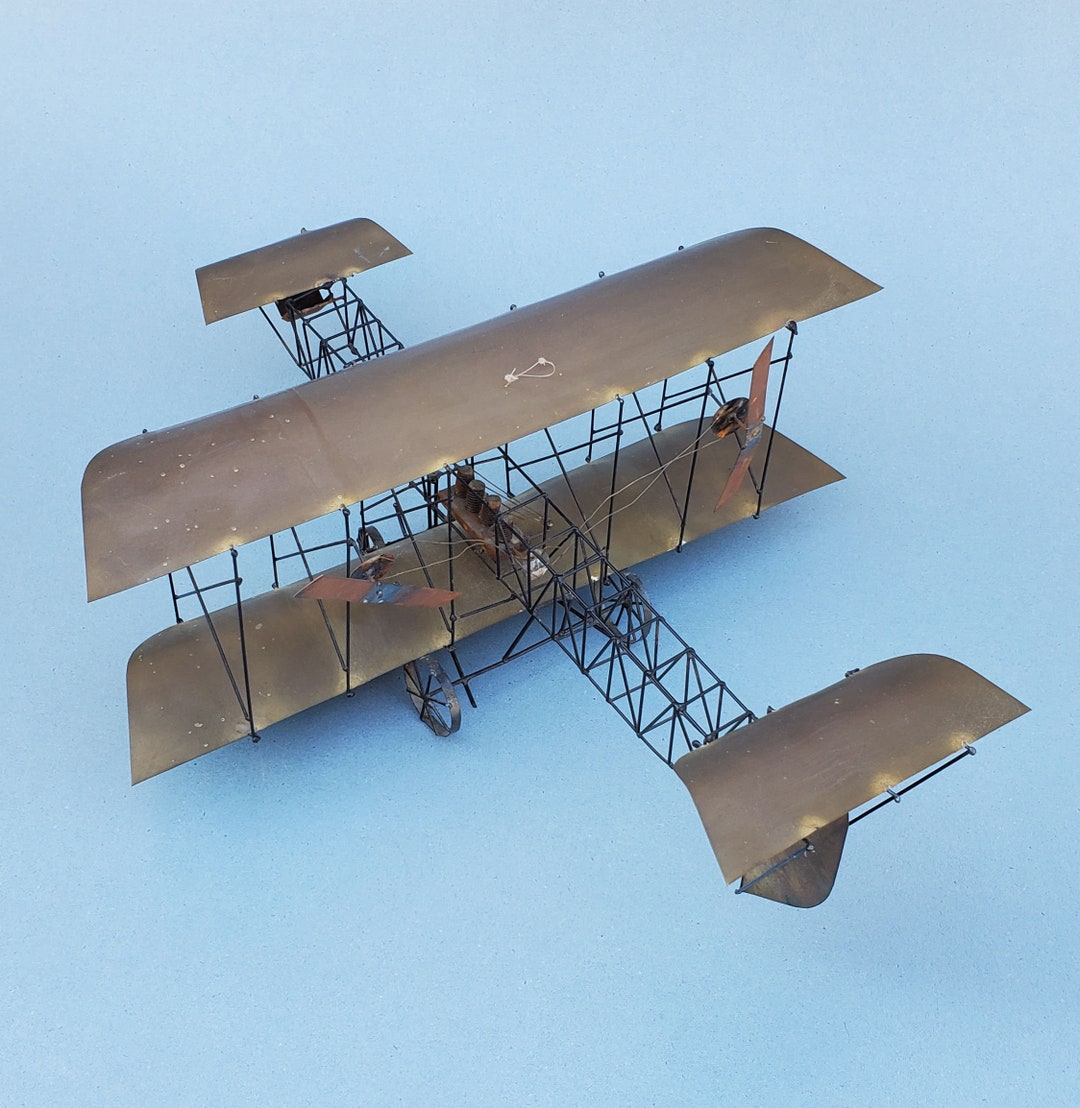 Vintage Wright Brothers First Flight Airplane Brass Wire Sculpture ...