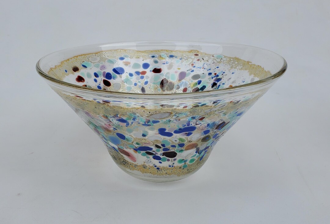 M Rhys Williams California Art Glass - Hand Blown Colorful MCM Confetti ...