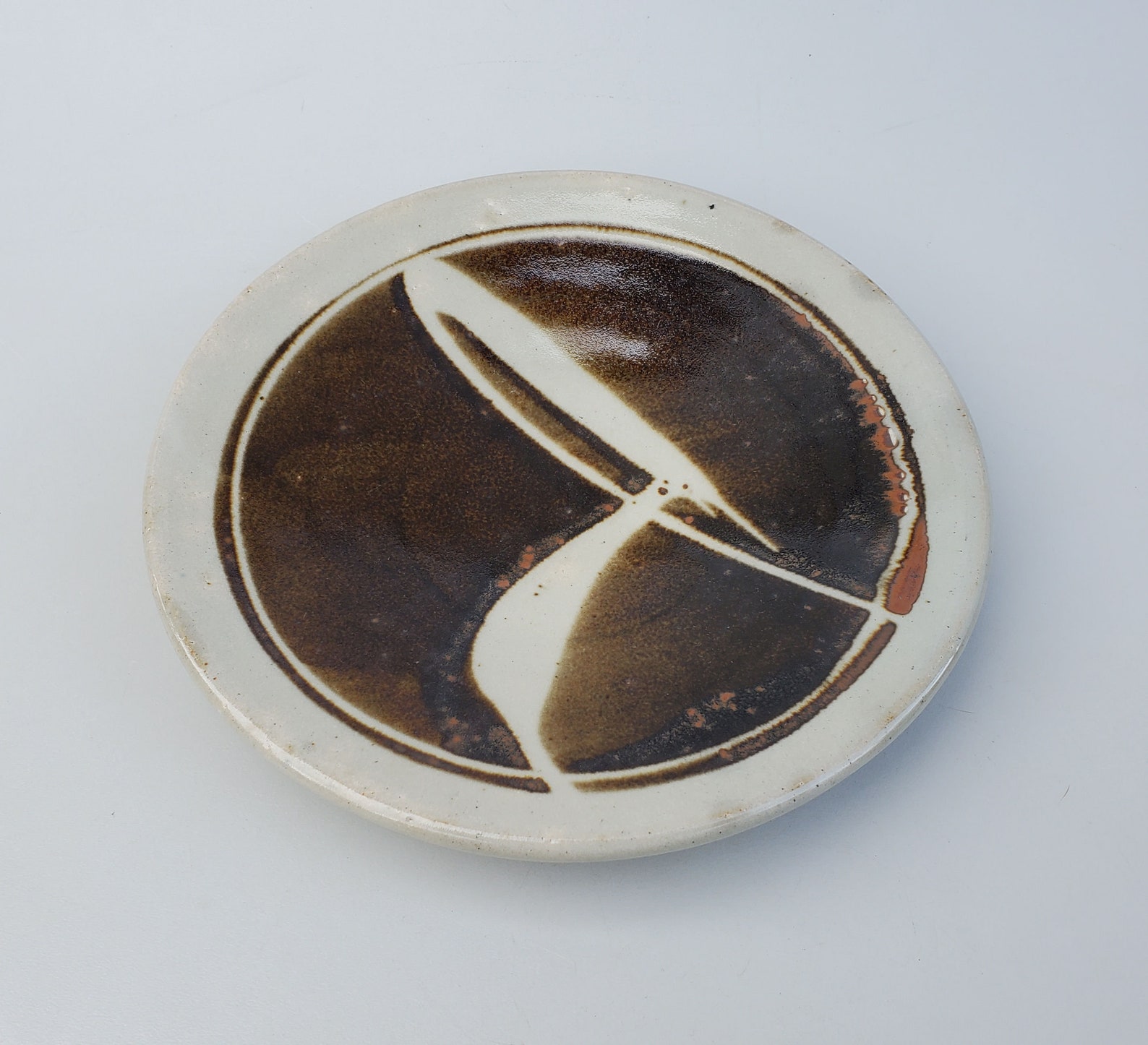 Eric Norstad Studio Pottery Decorated Leaf Plate - Asian Style Leaf ...