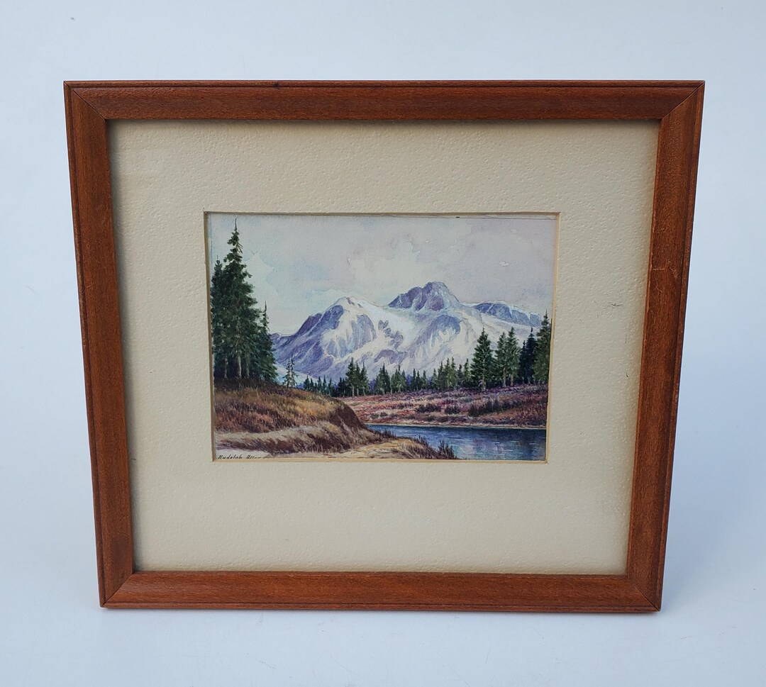 Rudolph Allen Listed Northwest Artist Watercolor - Scenic Mountain View ...