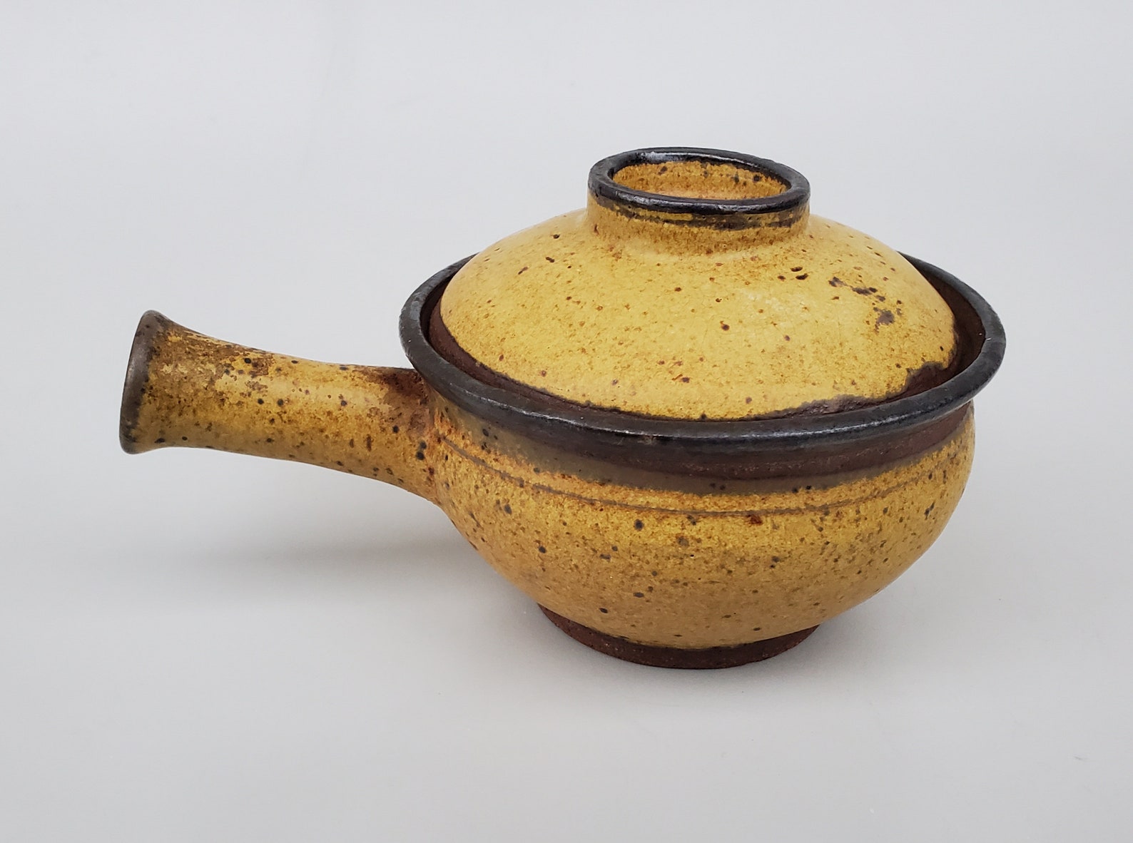 William Creitz Oregon NW Studio Pottery Covered Stoneware Bowl - Gold ...
