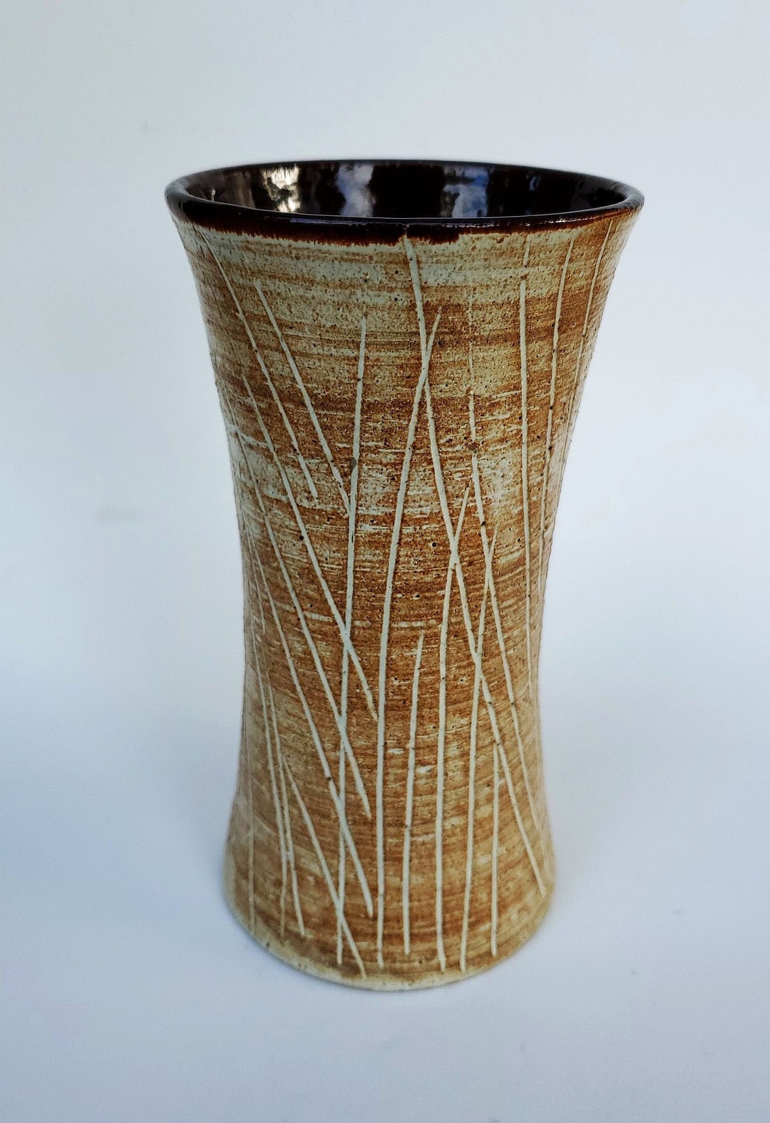 Louis Mideke Northwest Large Studio Pottery Vase - Unique Hand Carved ...