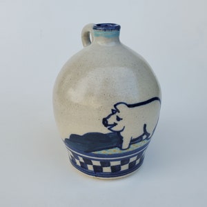 Debbie Dean Studio Pottery Curley Tail Pig Design Handled Jug - Blue ...