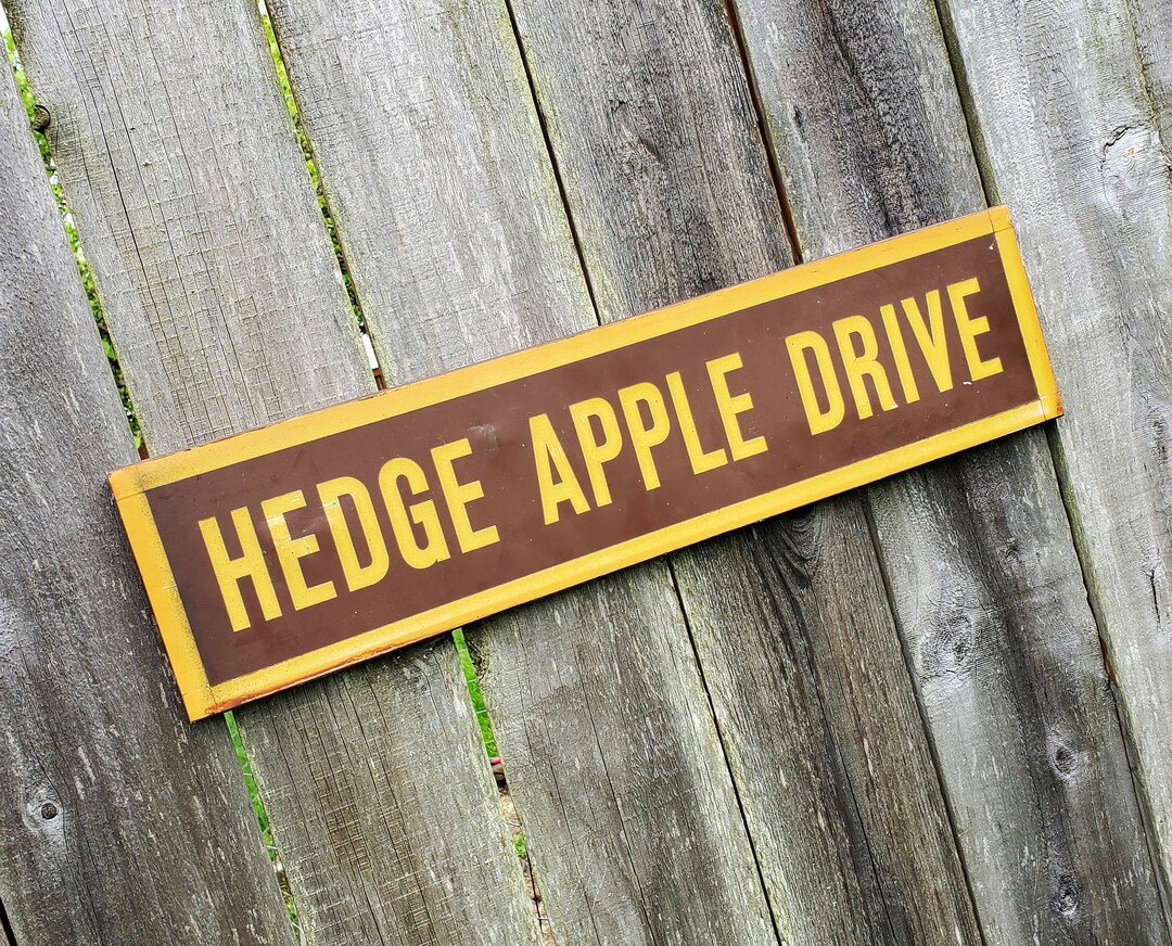 Vintage Hedge Apple Drive Metal Apple Orchard Farm Street Sign - 24 ...