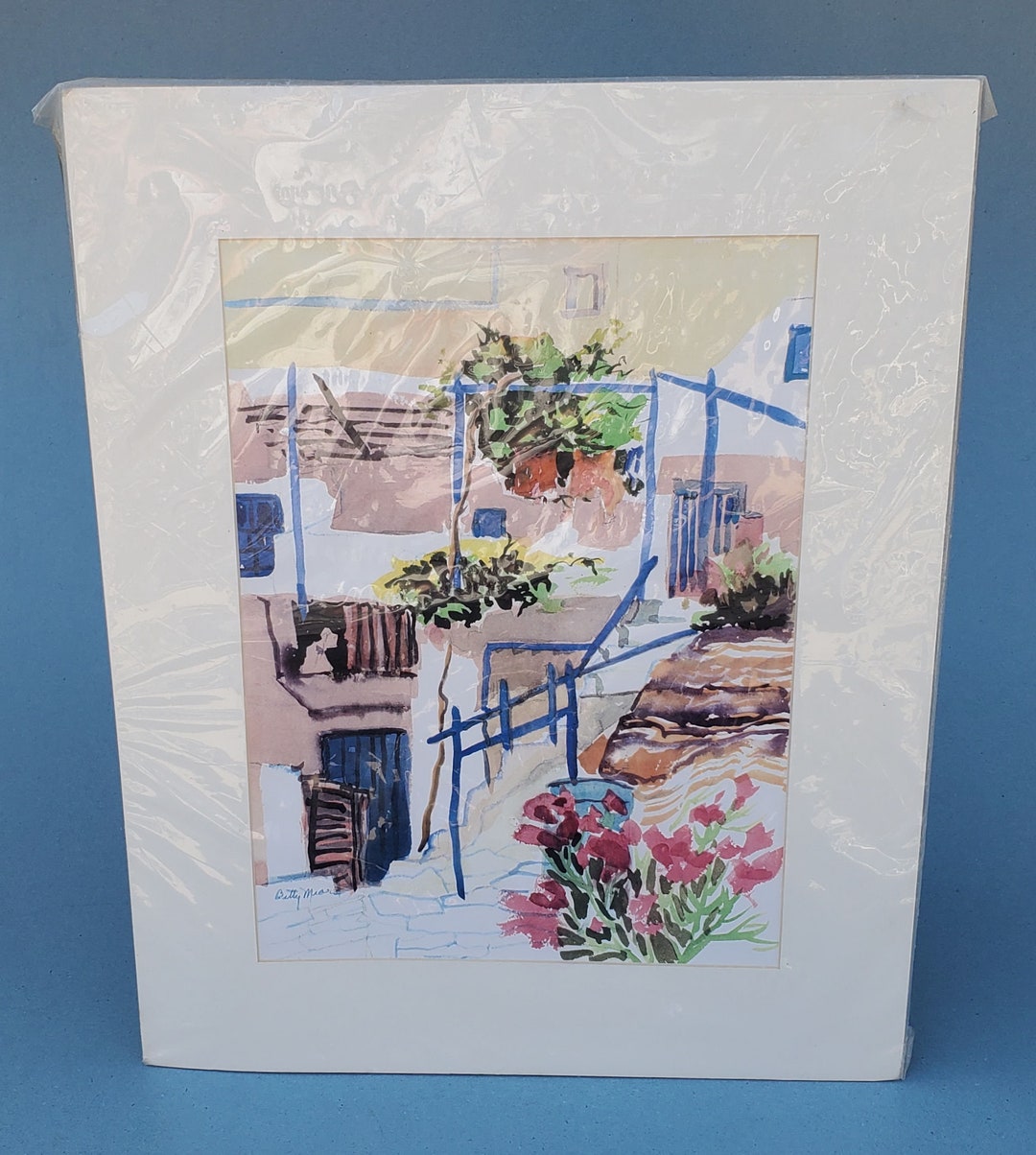 Betty Mears Northwest Artist - Abstract Watercolor Matted Print - Red ...