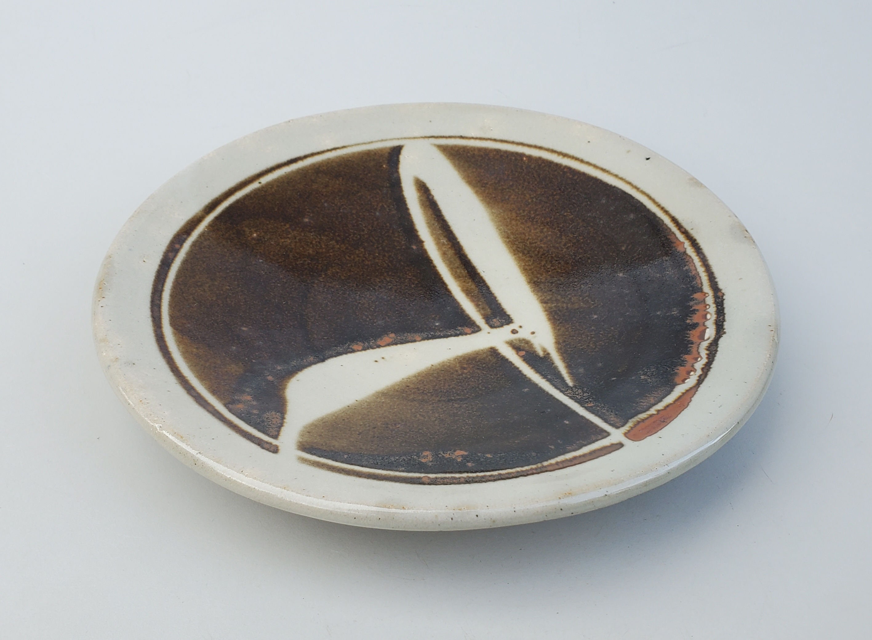 Eric Norstad Studio Pottery Decorated Leaf Plate - Asian Style Leaf ...